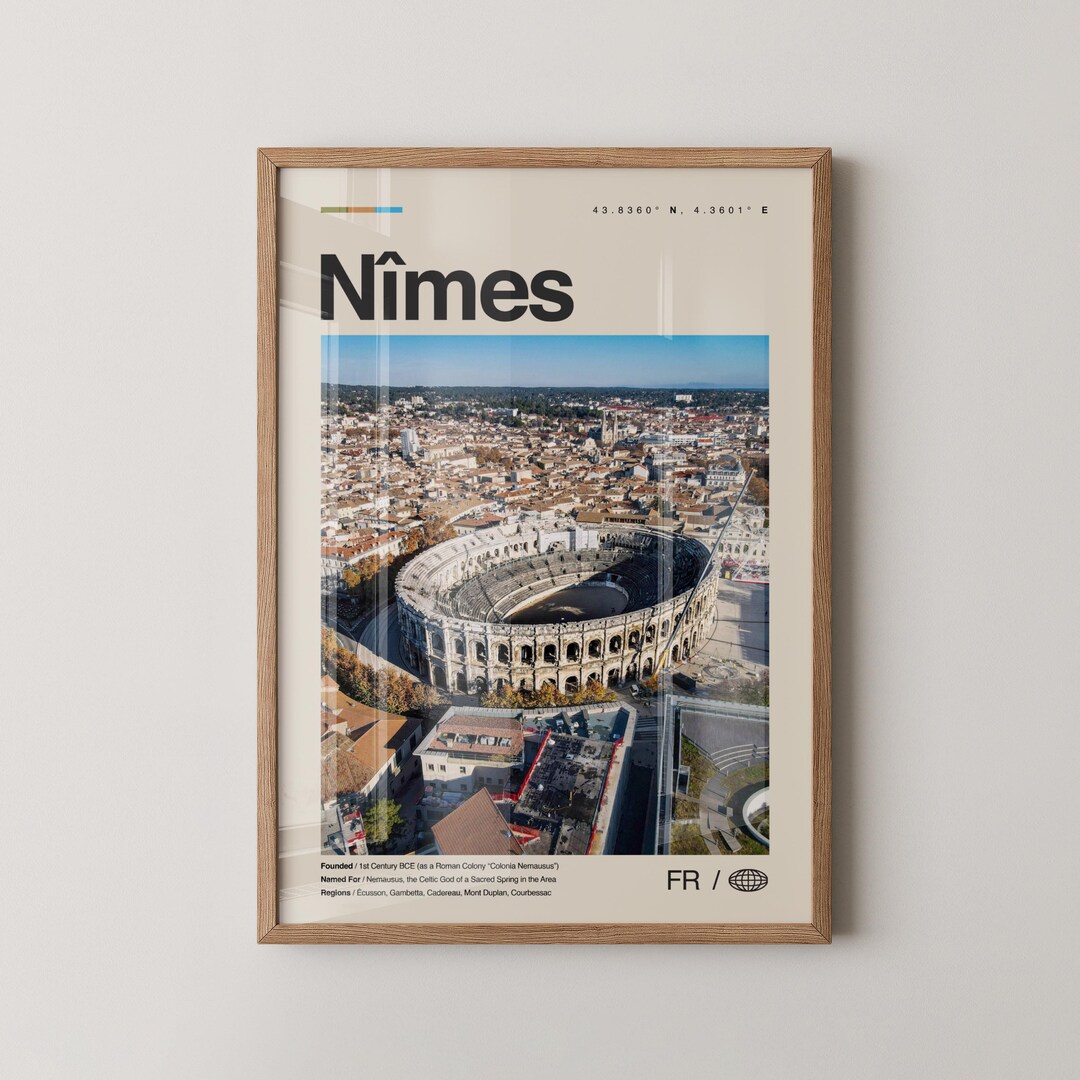 Nîmes Print, Nîmes Wall Art, Nîmes Poster, Nîmes Photo, Nîmes Wall ...