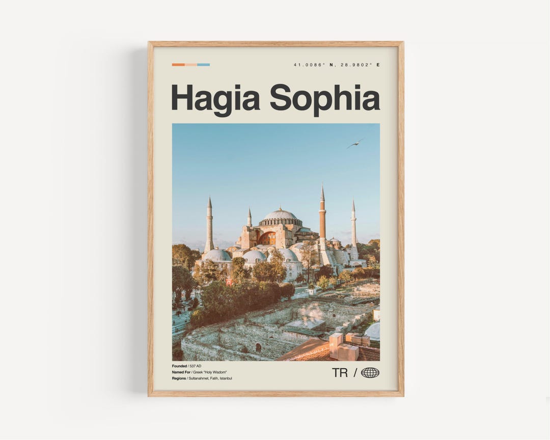 Hagia Sophia Print Black and White, Hagia Sophia Wall Art, Hagia Sophia ...