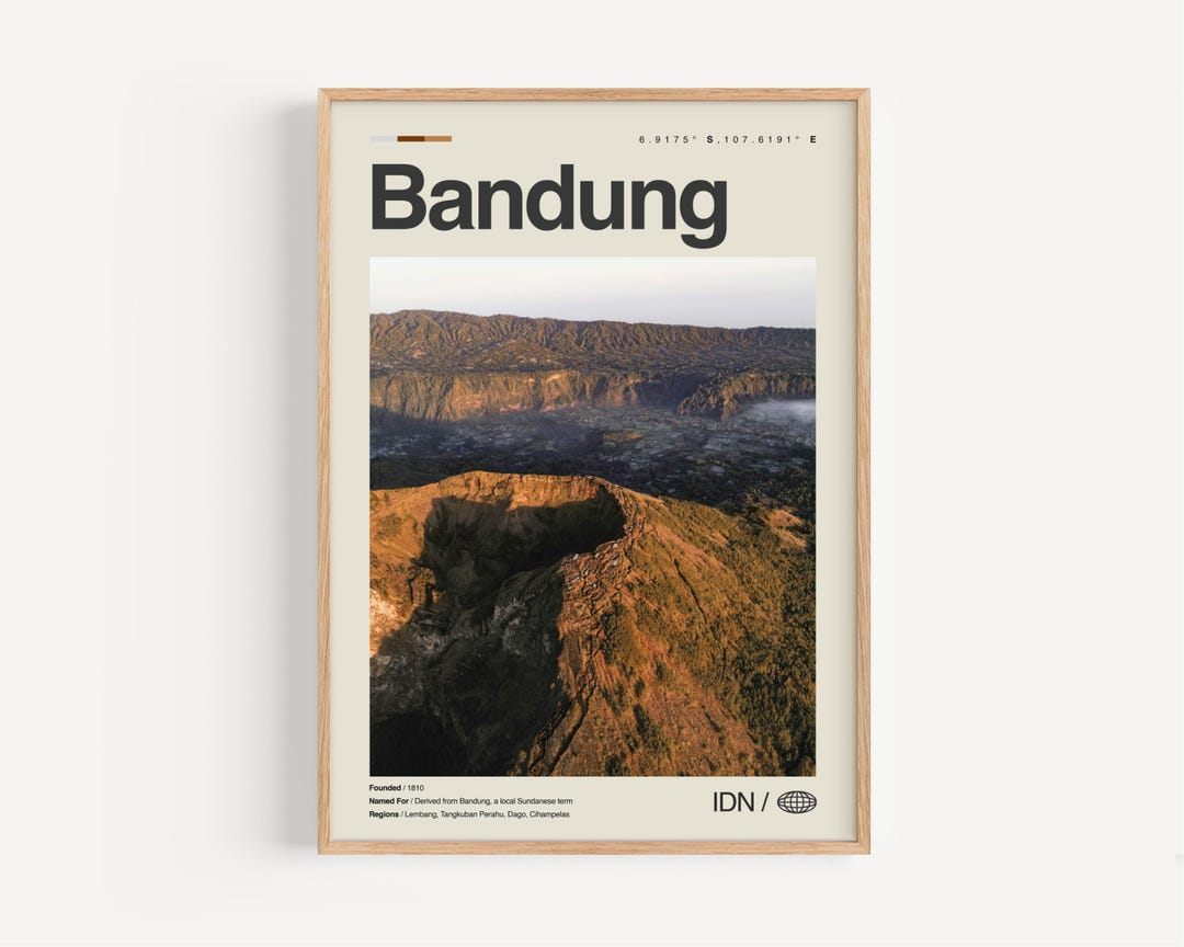 Bandung Print Indonesia, Bandung Wall Art, Bandung Poster, Bandung ...