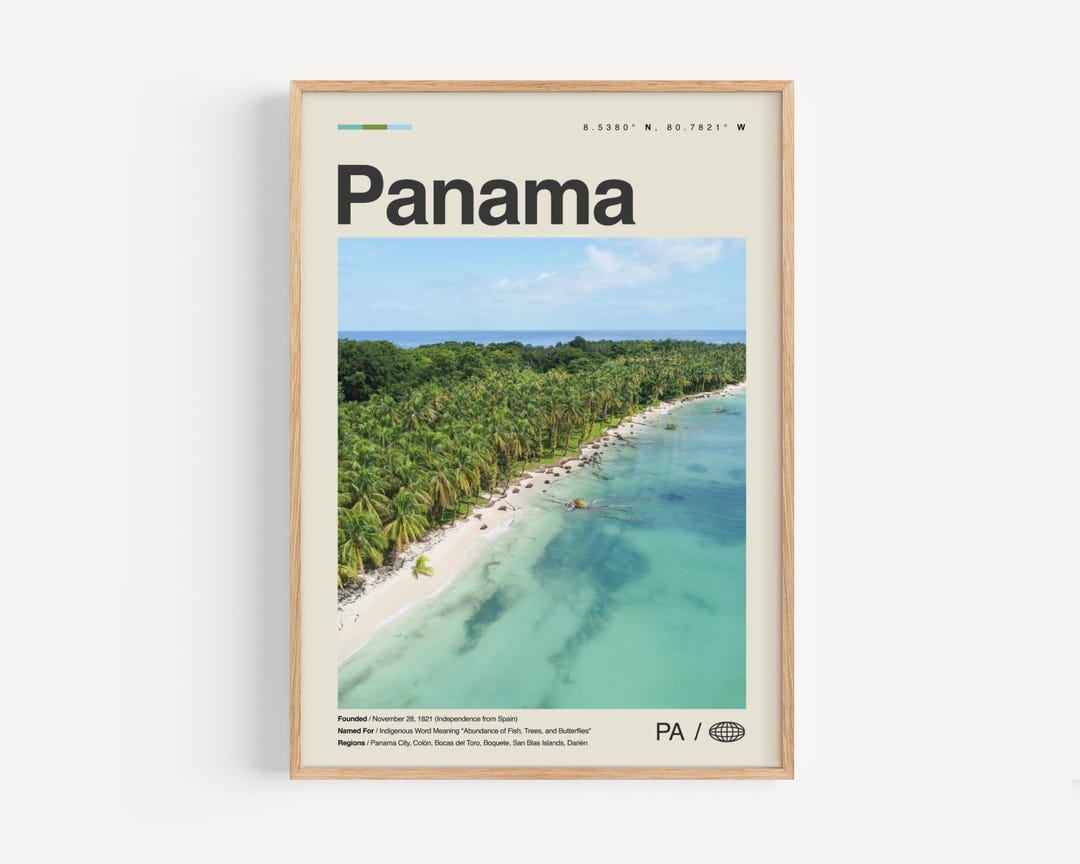Panama Print Black and White No 1, Panama Wall Art, Panama Poster ...