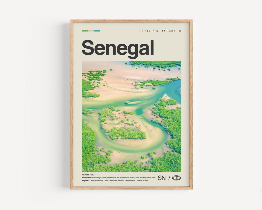 Senegal Print Black and White, Senegal Wall Art, Senegal Poster ...