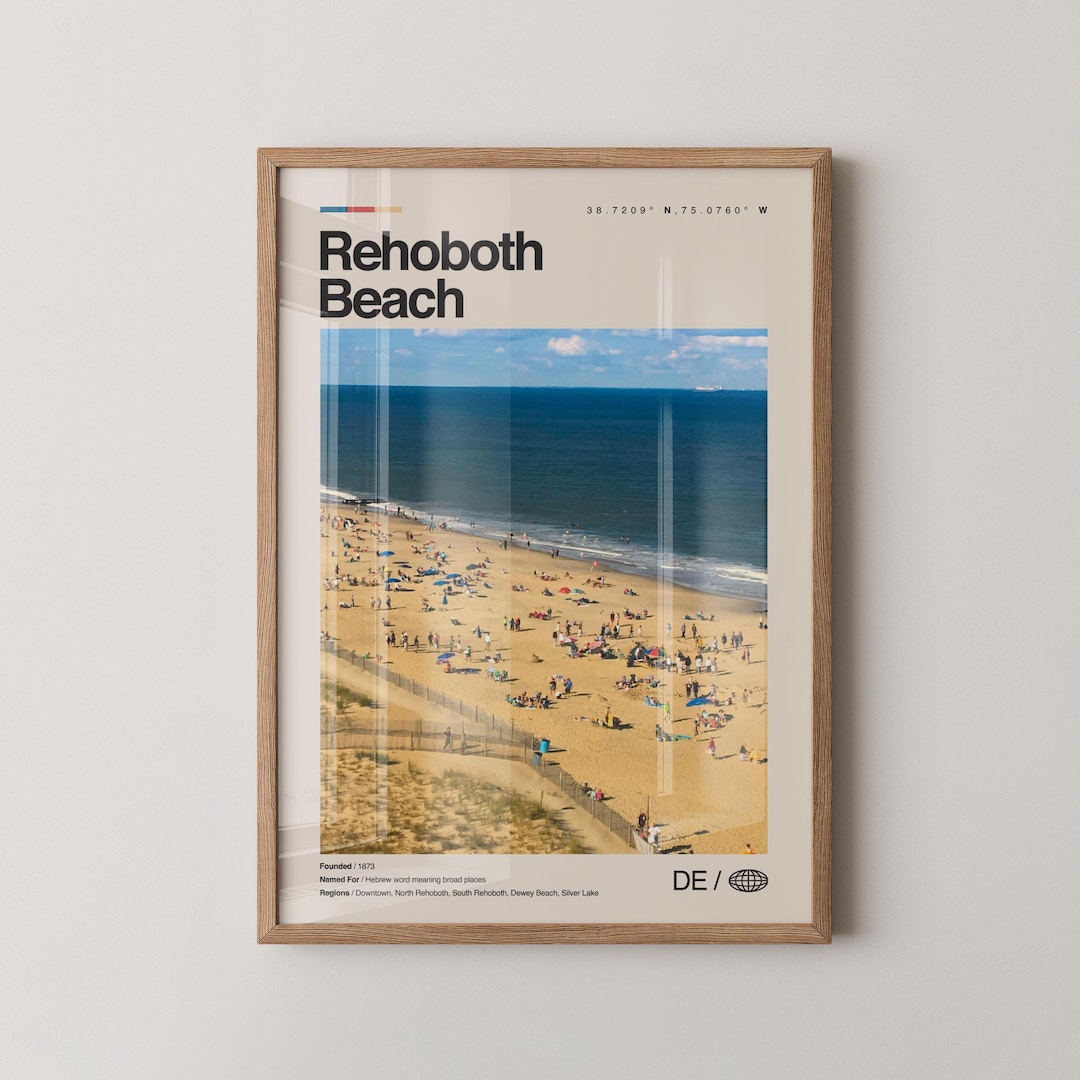 Rehoboth Beach Print, Real Photo Travel Art, Rehoboth Beach Poster, Mid ...