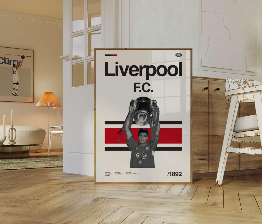 Steven Gerrard Inspired Poster, Football Art Print, Liverpool Poster ...