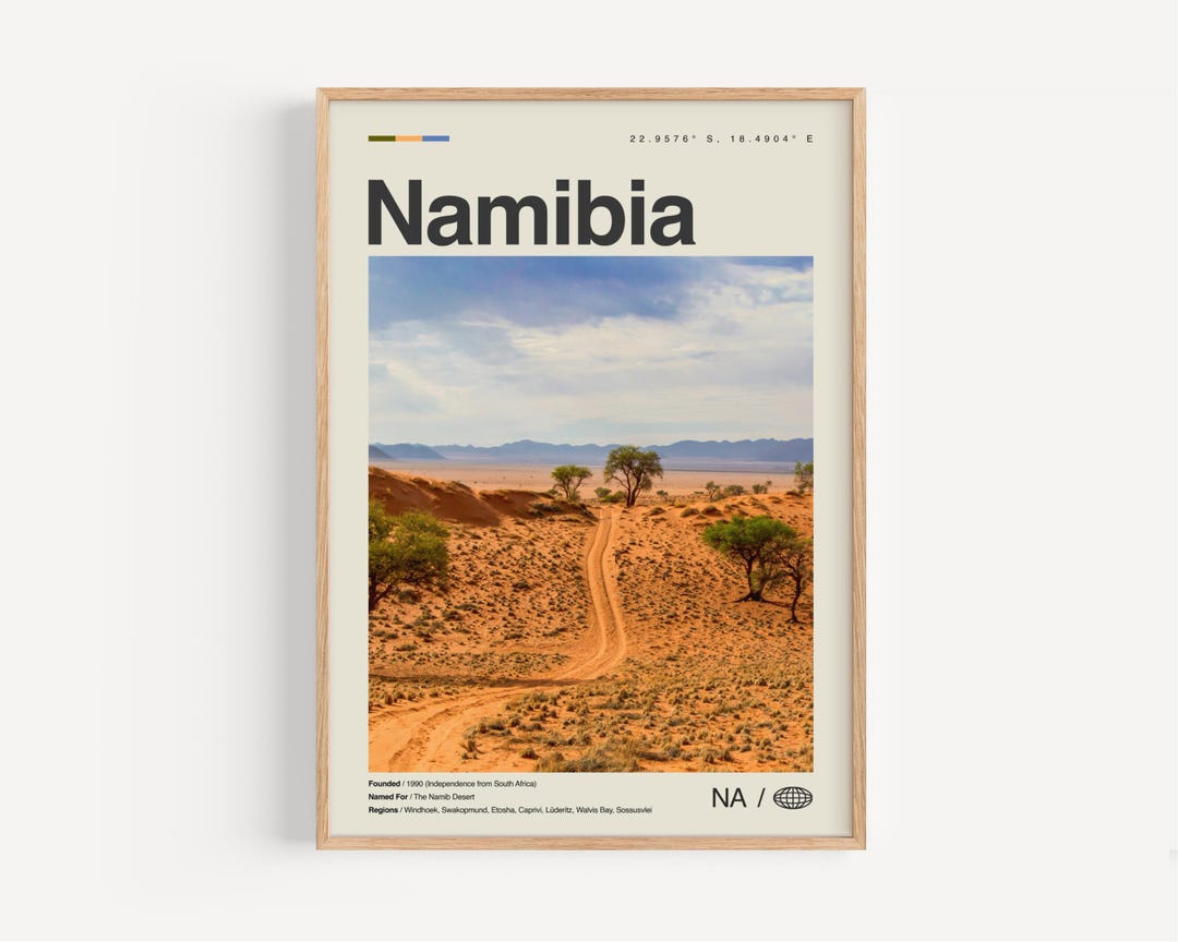 Namibia Print Black and White, Namibia Wall Art, Namibia Poster ...