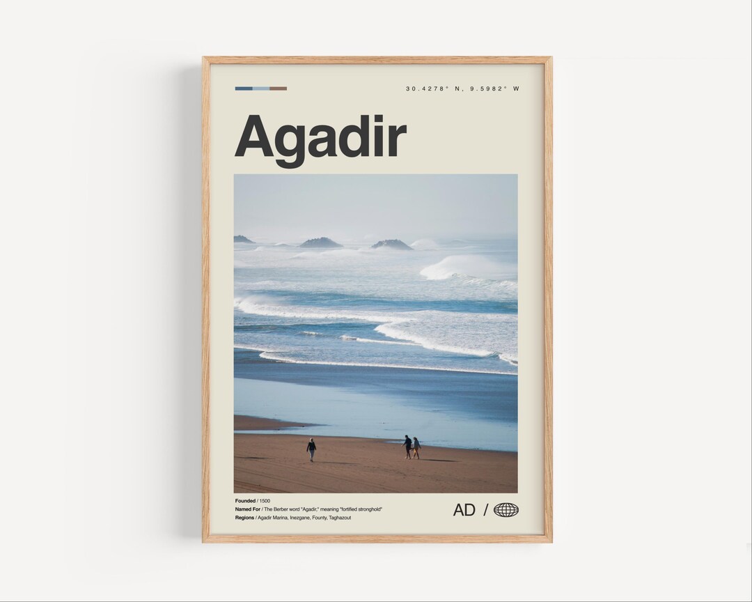 Agadir Print Black and White, Agadir Wall Art, Agadir Poster, Agadir ...