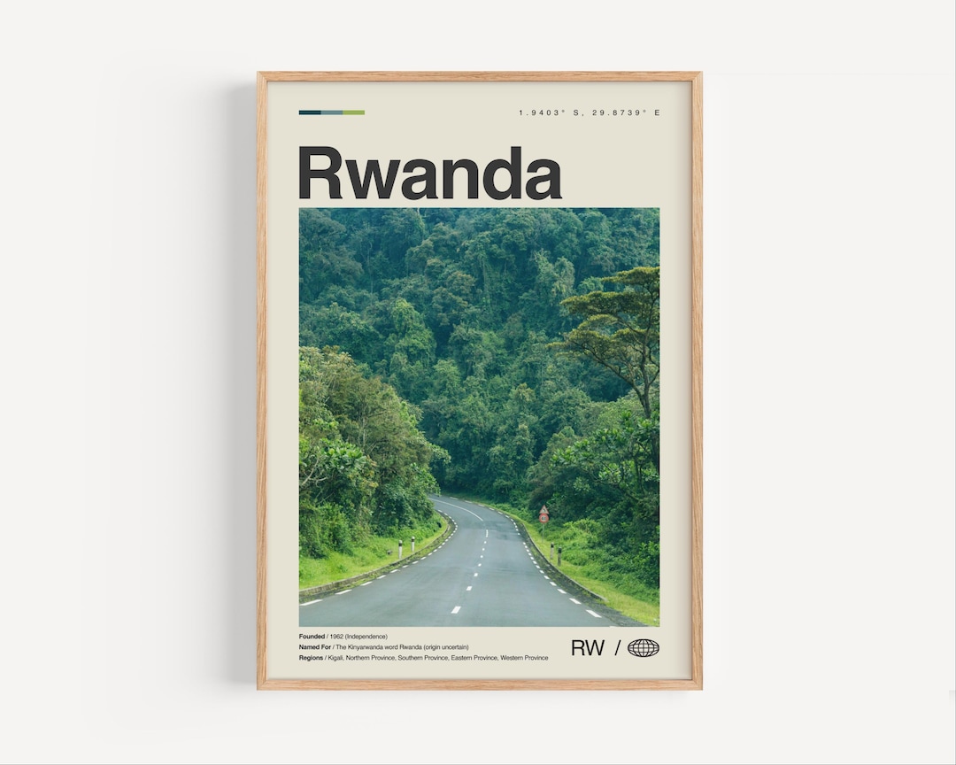 Rwanda Print Black and White, Rwanda Wall Art, Rwanda Poster, Rwanda ...