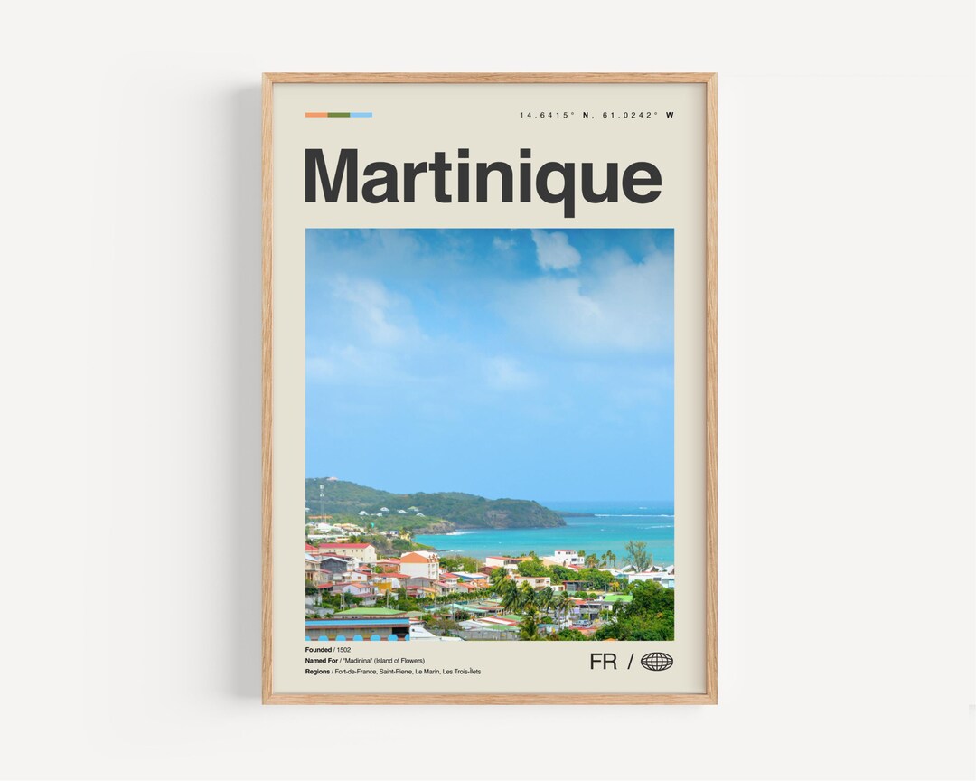 Martinique Print Black and White, Martinique Wall Art, Martinique ...