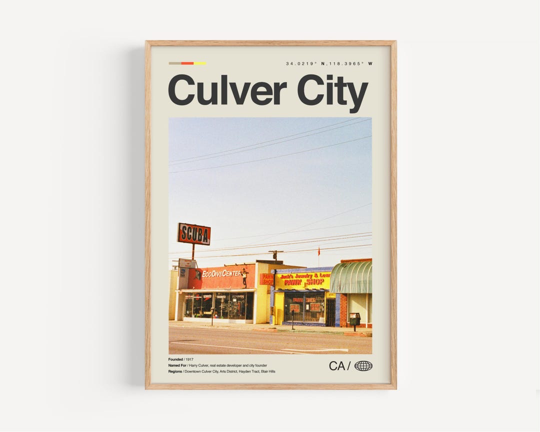 Culver City Print California, Culver City Wall Art, Culver City Poster ...