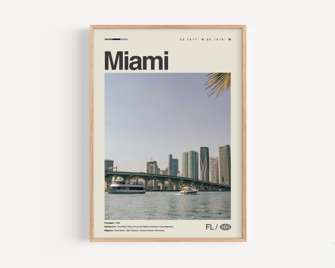 Miami Print Florida, Miami Wall Art, Miami Poster, Miami Photo, South ...