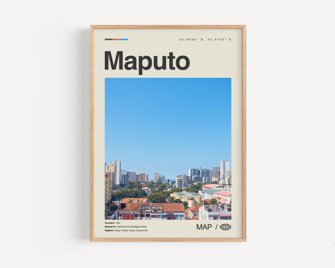 Maputo Print Black and White, Maputo Wall Art, Maputo Poster, Maputo ...