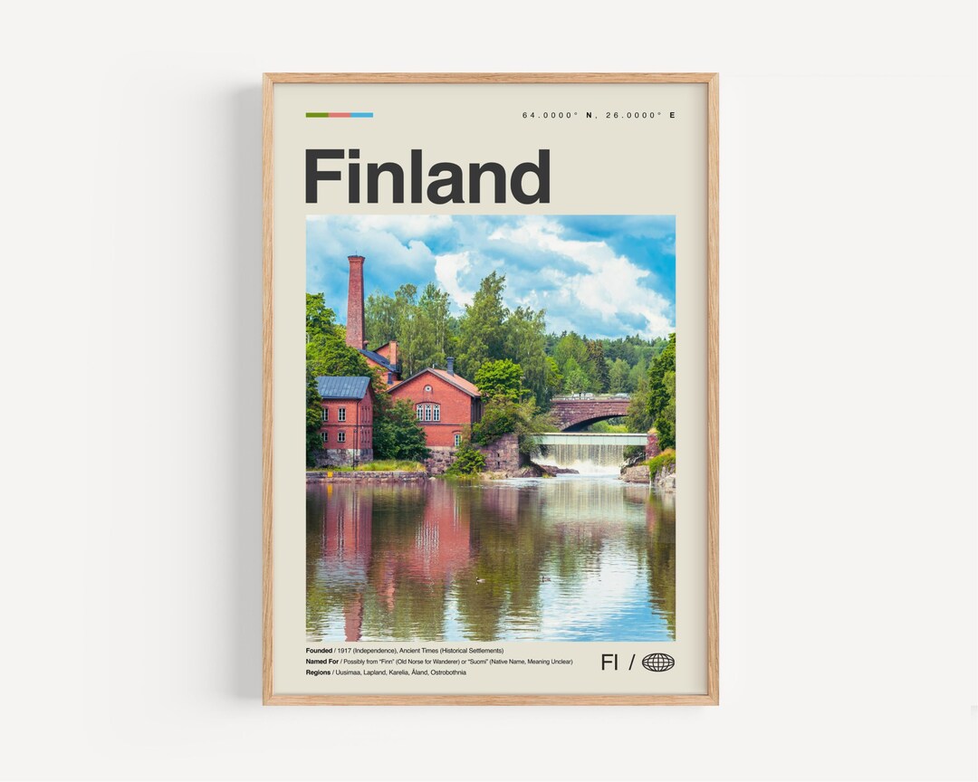 Finland Print Black and White, Finland Wall Art, Finland Poster ...