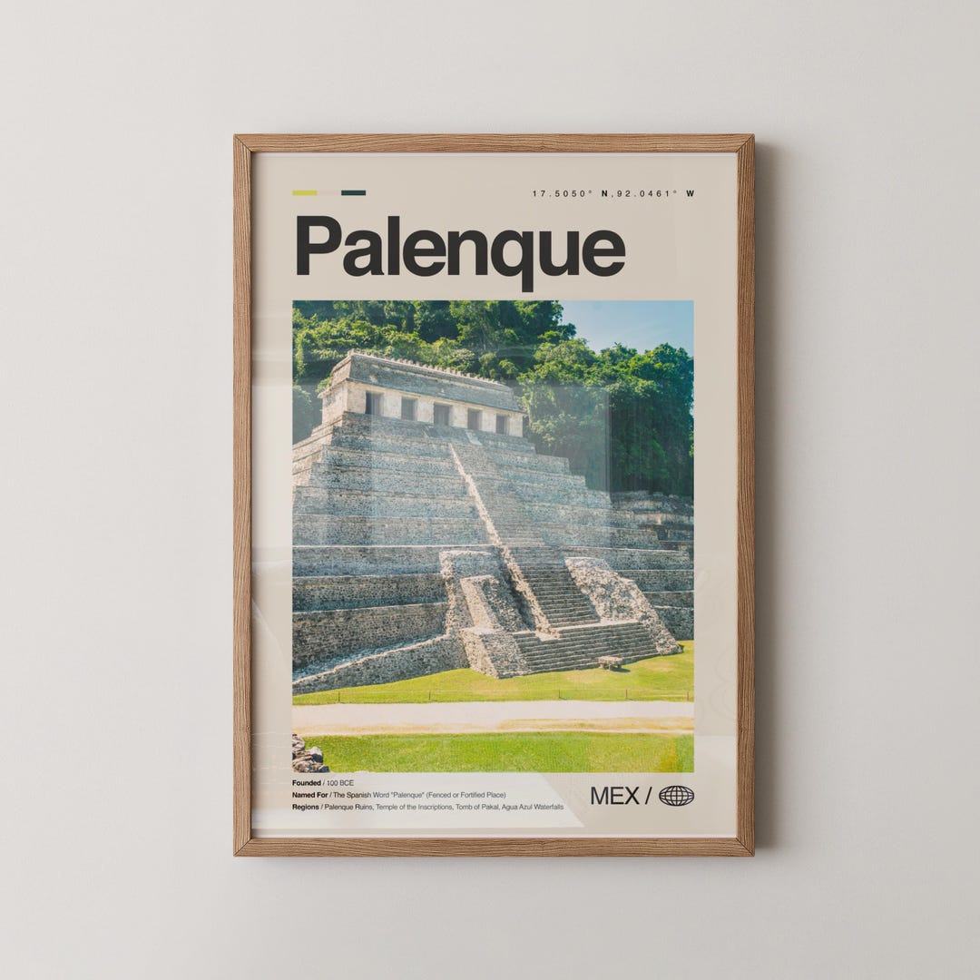 Palenque Print Mexico, Palenque Wall Art, Palenque Poster, Palenque ...