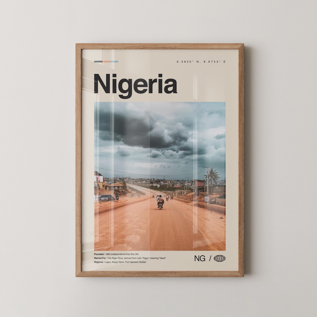 Nigeria Print No 3, Nigeria Wall Art, Nigeria Poster, Nigeria Photo ...