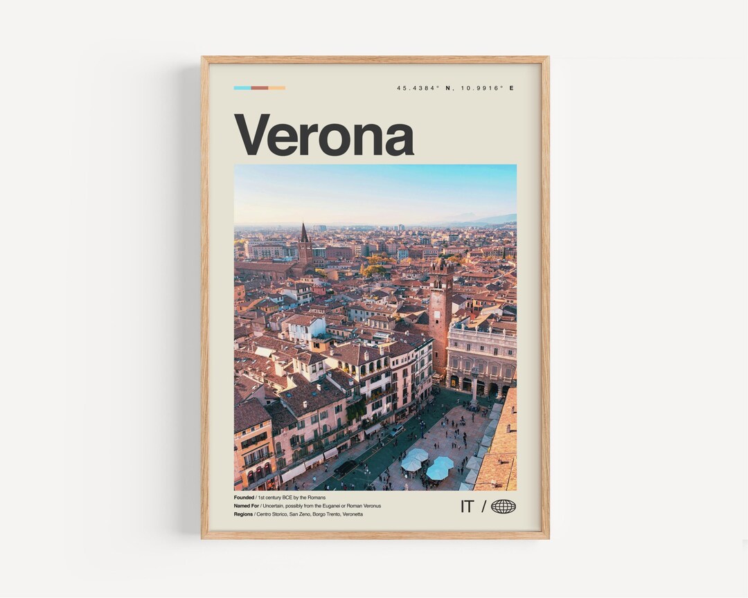 Verona Print Black and White No 1, Verona Wall Art, Verona Poster ...