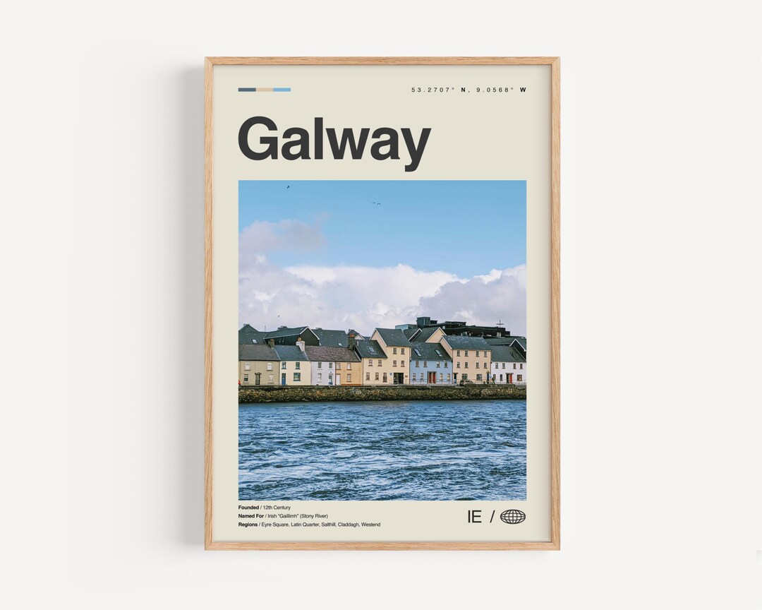 Galway Print Black and White, Galway Wall Art, Galway Poster, Galway ...