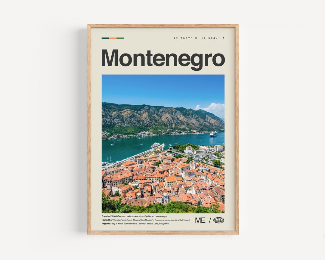 Montenegro Print Black and White, Montenegro Wall Art, Montenegro ...