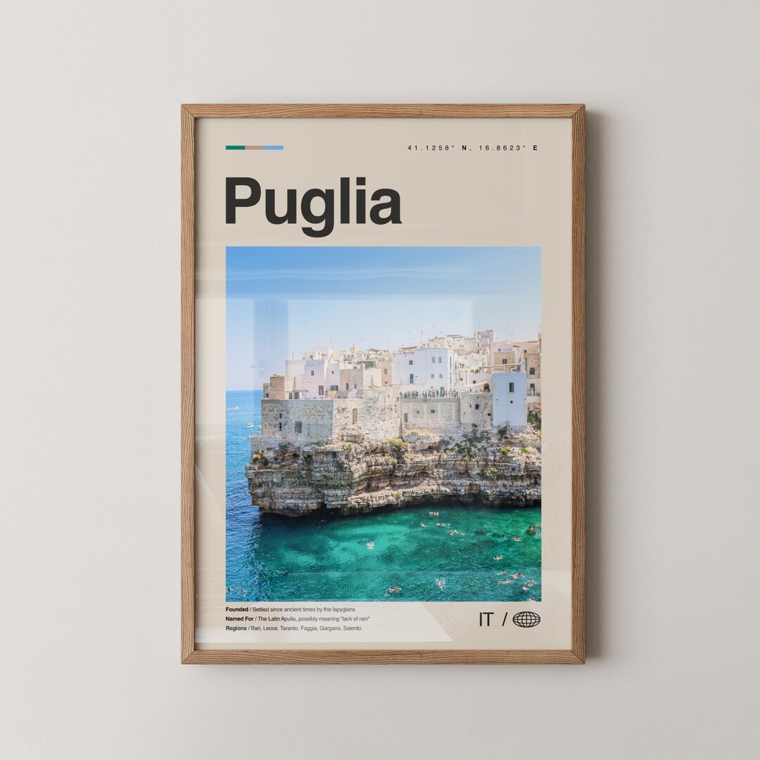 Puglia Print Black and White, Puglia Wall Art, Puglia Poster, Puglia ...