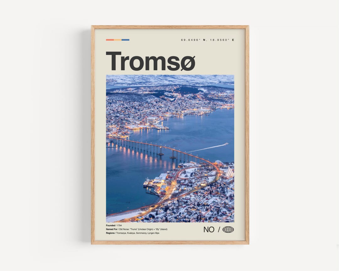 Tromso Print Black and White, Tromsø Wall Art, Tromsø Poster, Tromsø ...