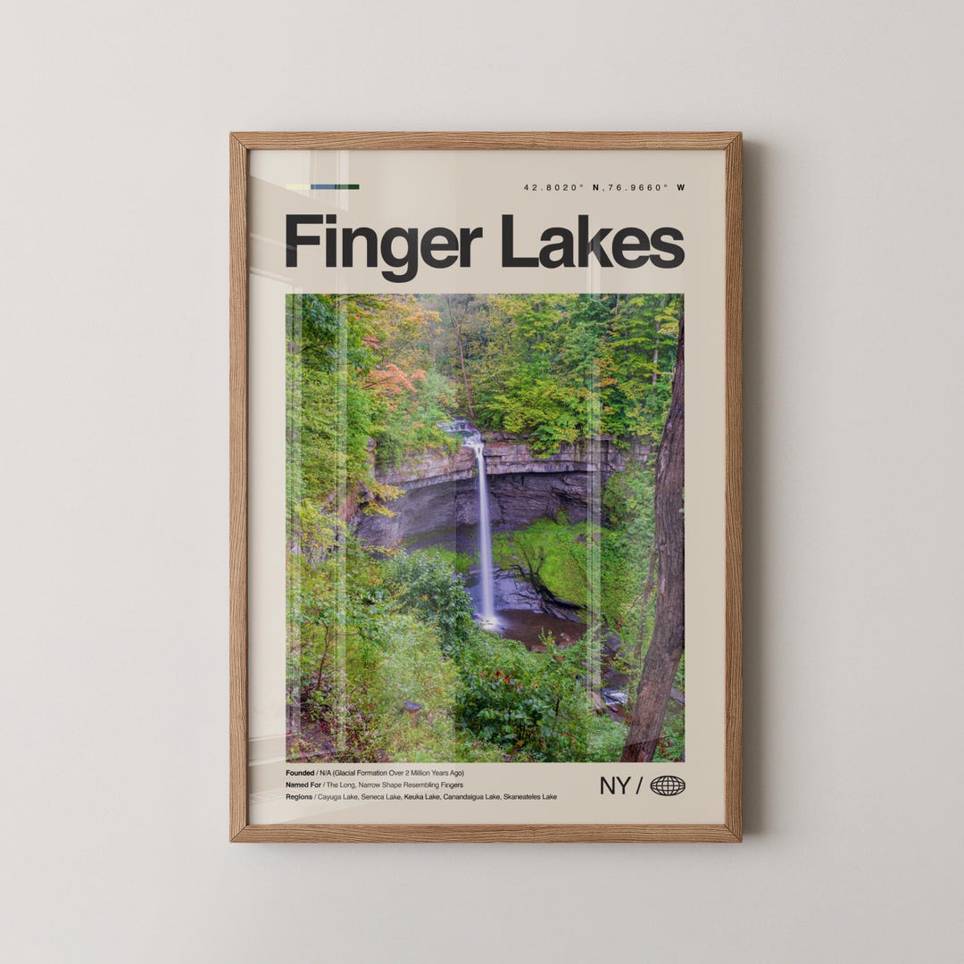 Finger Lakes Print New York, Finger Lakes Wall Art, Finger Lakes Poster ...