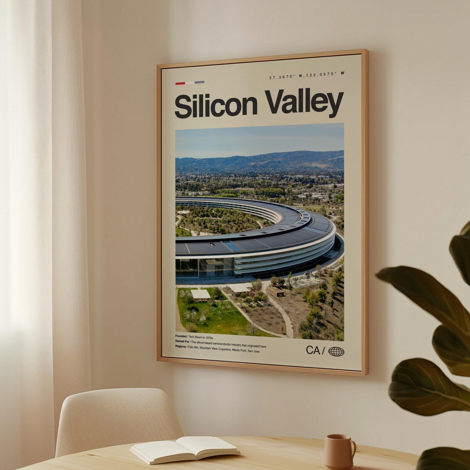 Silicon Valley Print California, Silicon Valley Wall Art, Silicon ...