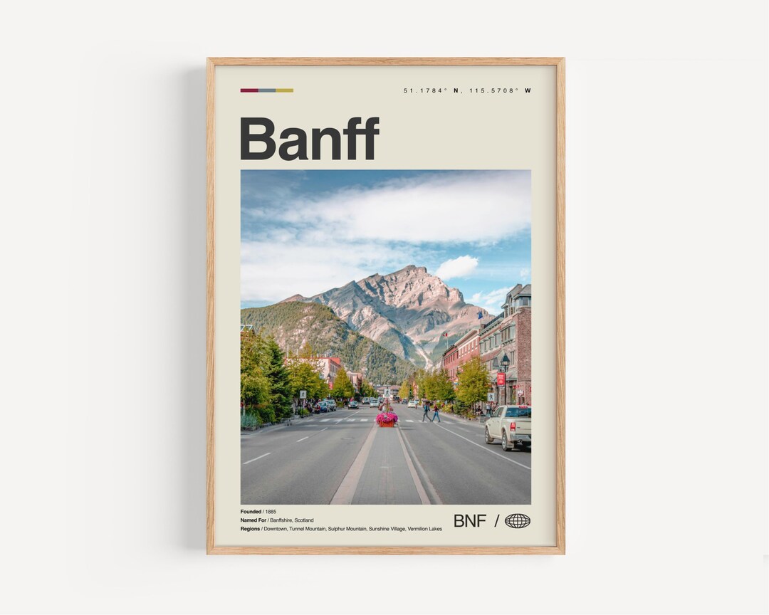 Impression Banff noir et blanc n° 2, art mural Banff, affiche Banff ...