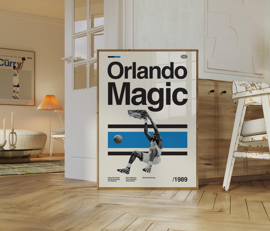 Shaq Inspired Poster, Orlando Magic Art Print, Basketball Poster, NBA ...