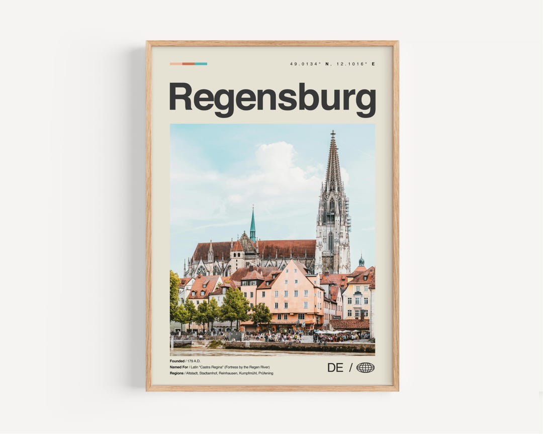 Regensburg Print Black and White, Regensburg Wall Art, Regensburg ...