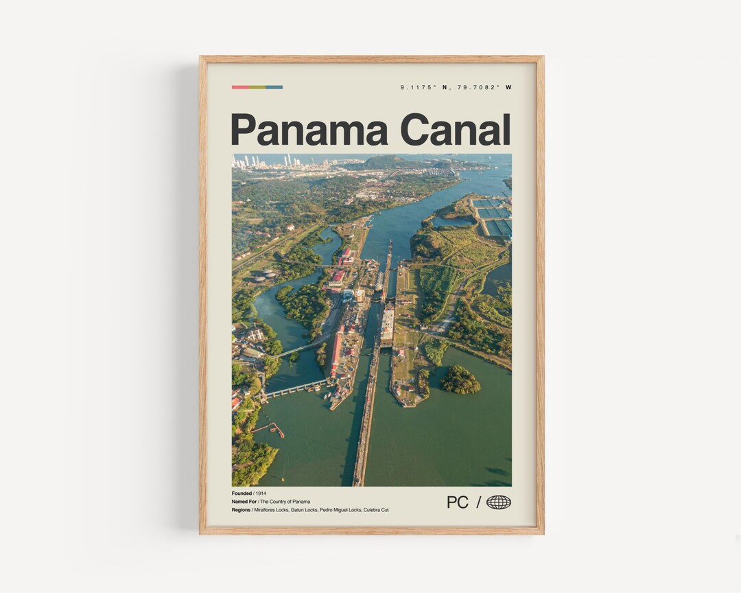 Panama Canal Print Black and White, Panama Canal Wall Art, Panama Canal ...