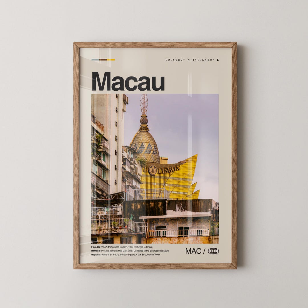 Macau Print China, Macau Wall Art, Macau Poster, Macau Photo, Macau ...