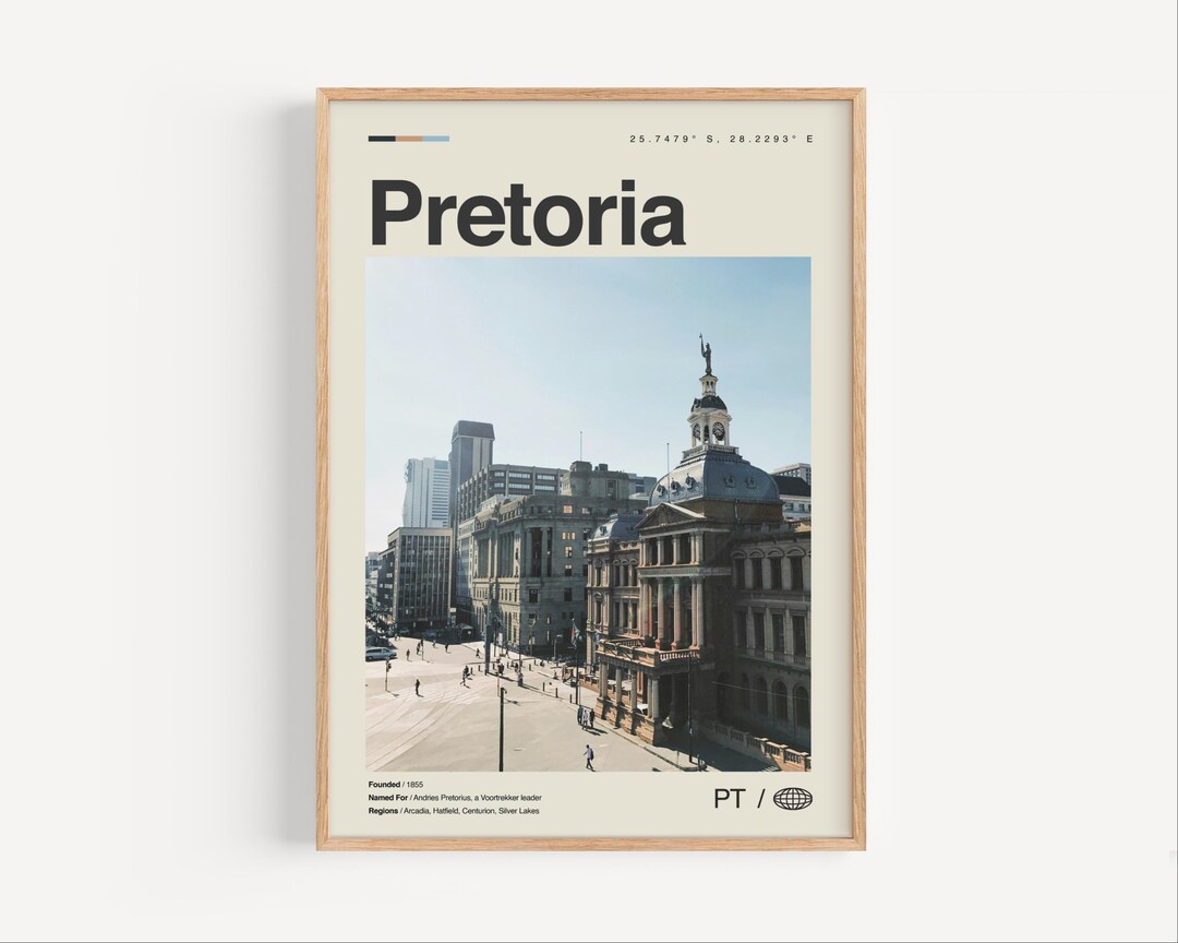 Pretoria Print Black and White, Pretoria Wall Art, Pretoria Poster ...