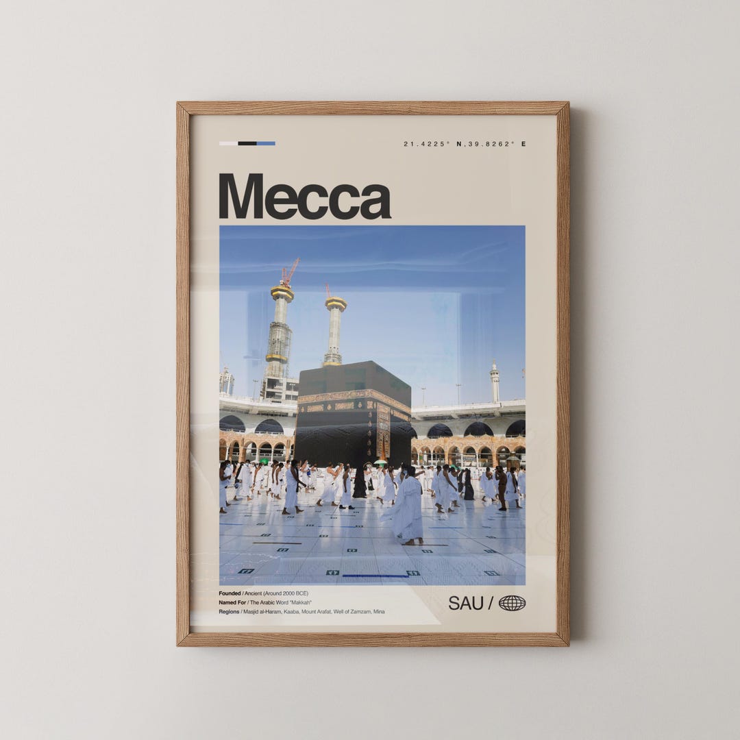 Mecca Print, Mecca Wall Art, Mecca Poster, Mecca Photo, Masjid Al-haram ...
