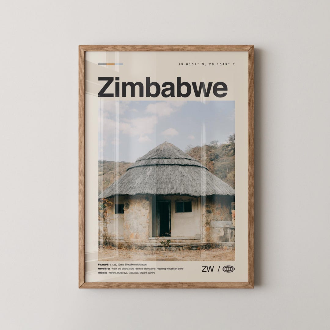 Zimbabwe Print, Zimbabwe Wall Art, Zimbabwe Poster, Zimbabwe Photo ...