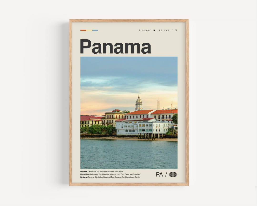 Panama Print Black and White No 3, Panama Wall Art, Panama Poster ...