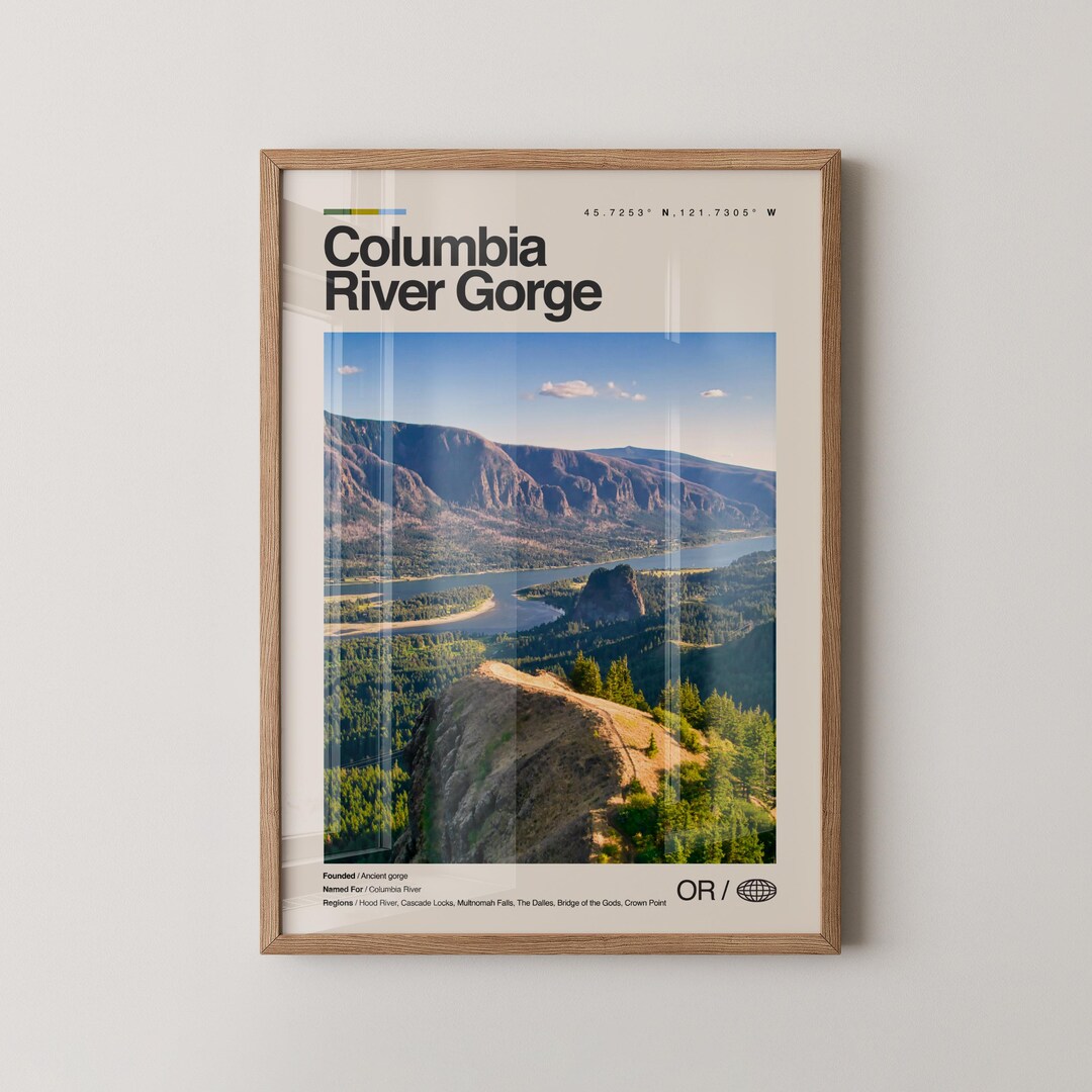 Columbia River Gorge Print, Real Photo Travel Art, Columbia River Gorge ...