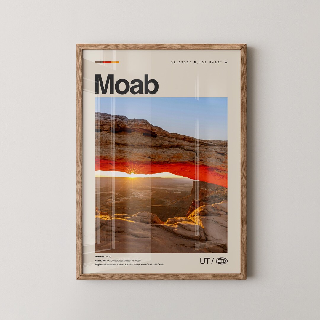 Moab Print, Real Photo Travel Art, Moab Poster, Mid Century Minimal ...