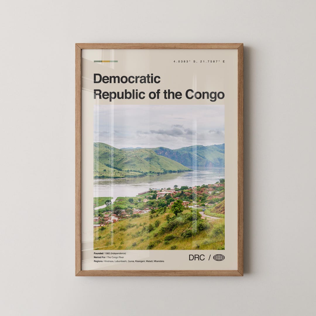 Democratic Republic of the Congo Print, Congo Wall Art, Congo Poster ...