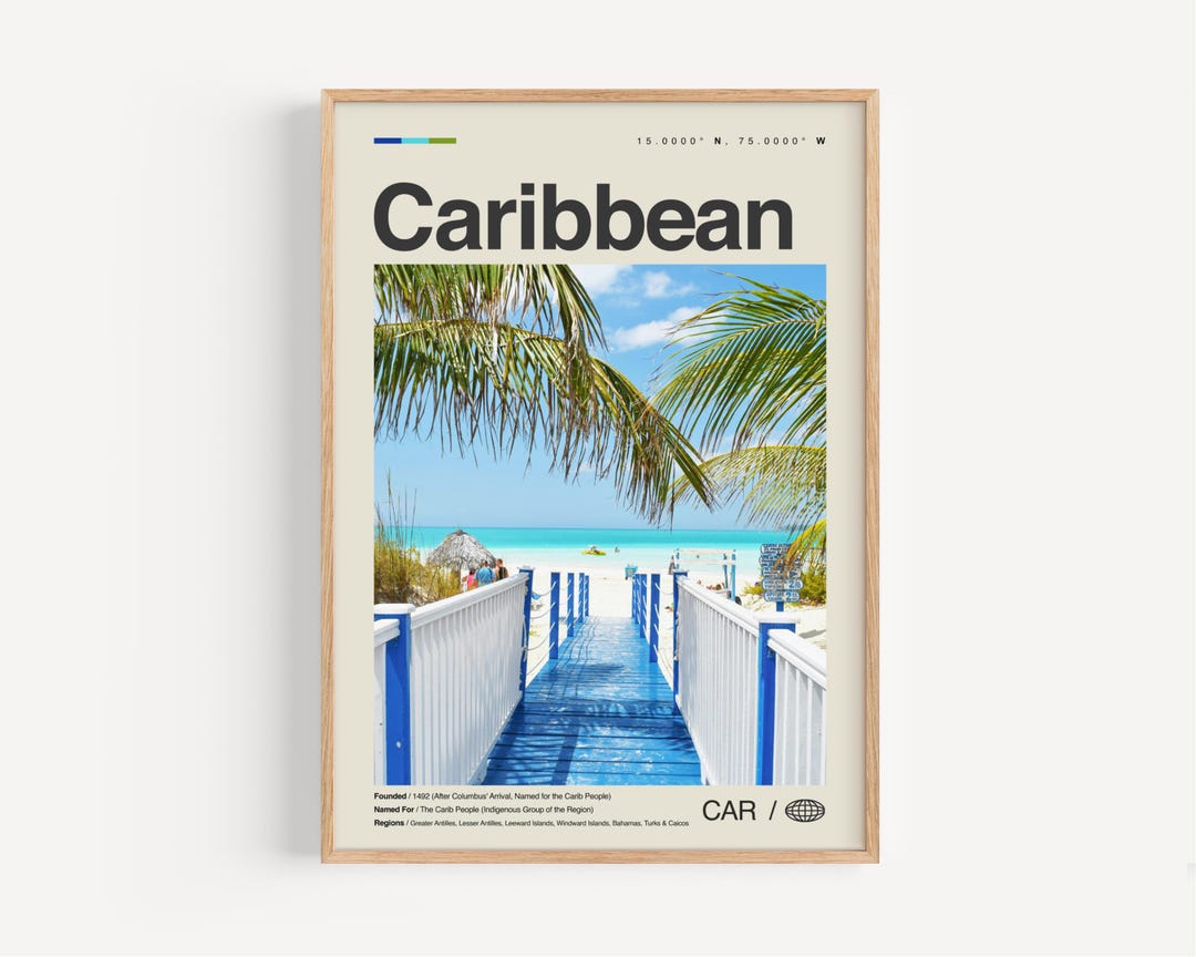Caribbean Print Black and White No 2, Caribbean Wall Art, Caribbean ...
