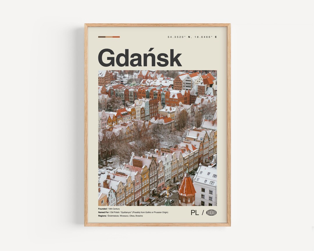 Gdansk Print Black and White No 1, Gdańsk Wall Art, Gdańsk Poster ...