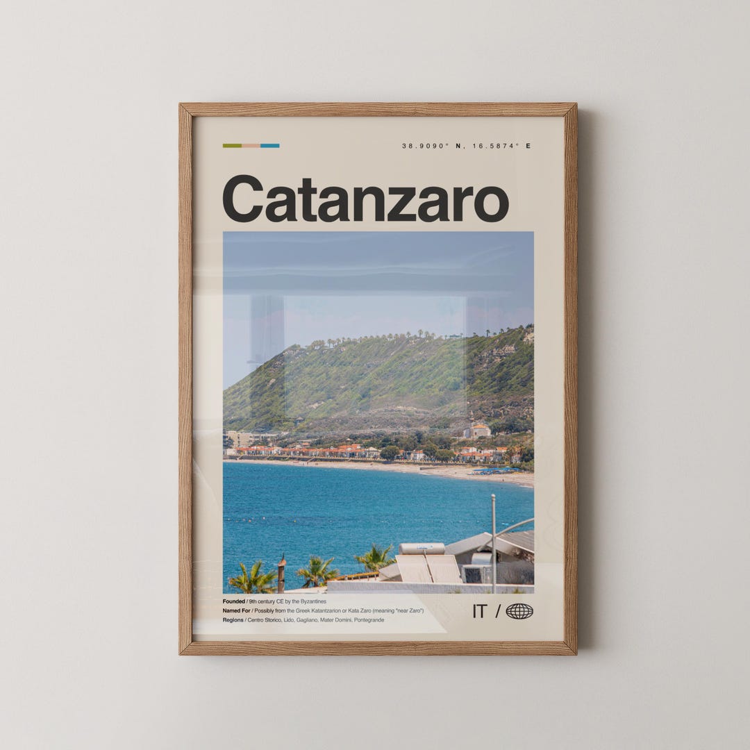 Catanzaro Print Black and White, Catanzaro Wall Art, Catanzaro Poster ...