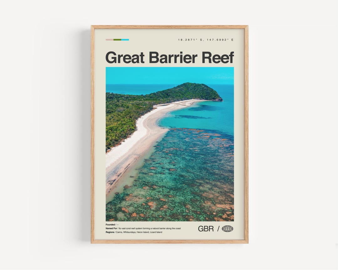 Great Barrier Reef Print Black and White, Great Barrier Reef Wall Art ...