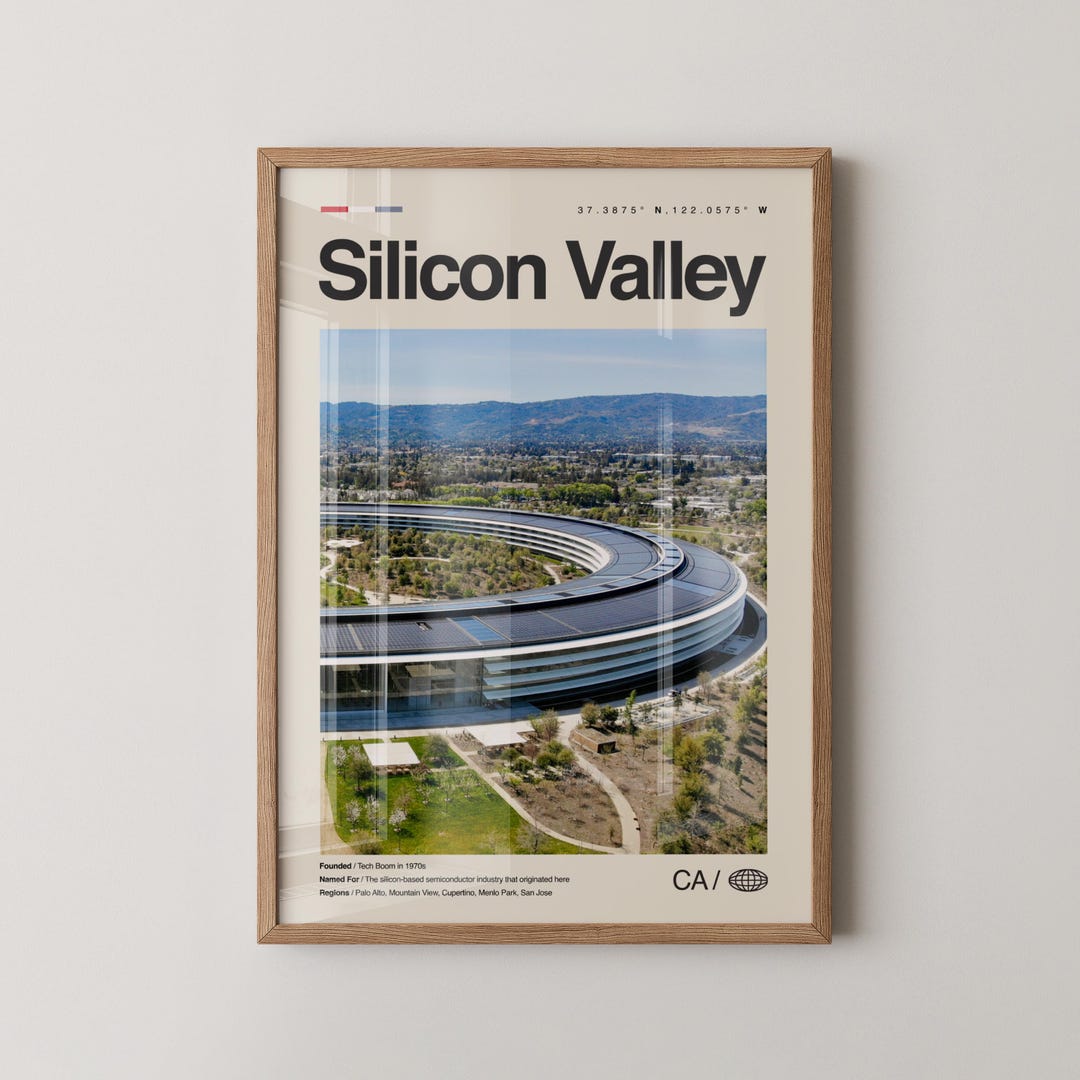 Silicon Valley Print California, Silicon Valley Wall Art, Silicon ...