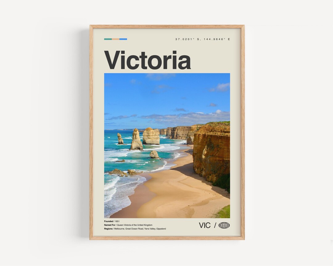 Victoria Print Black and White Australia, Victoria Wall Art, Victoria ...