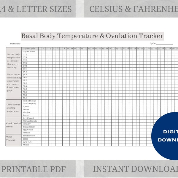 Fertility Tracker Chart - Etsy