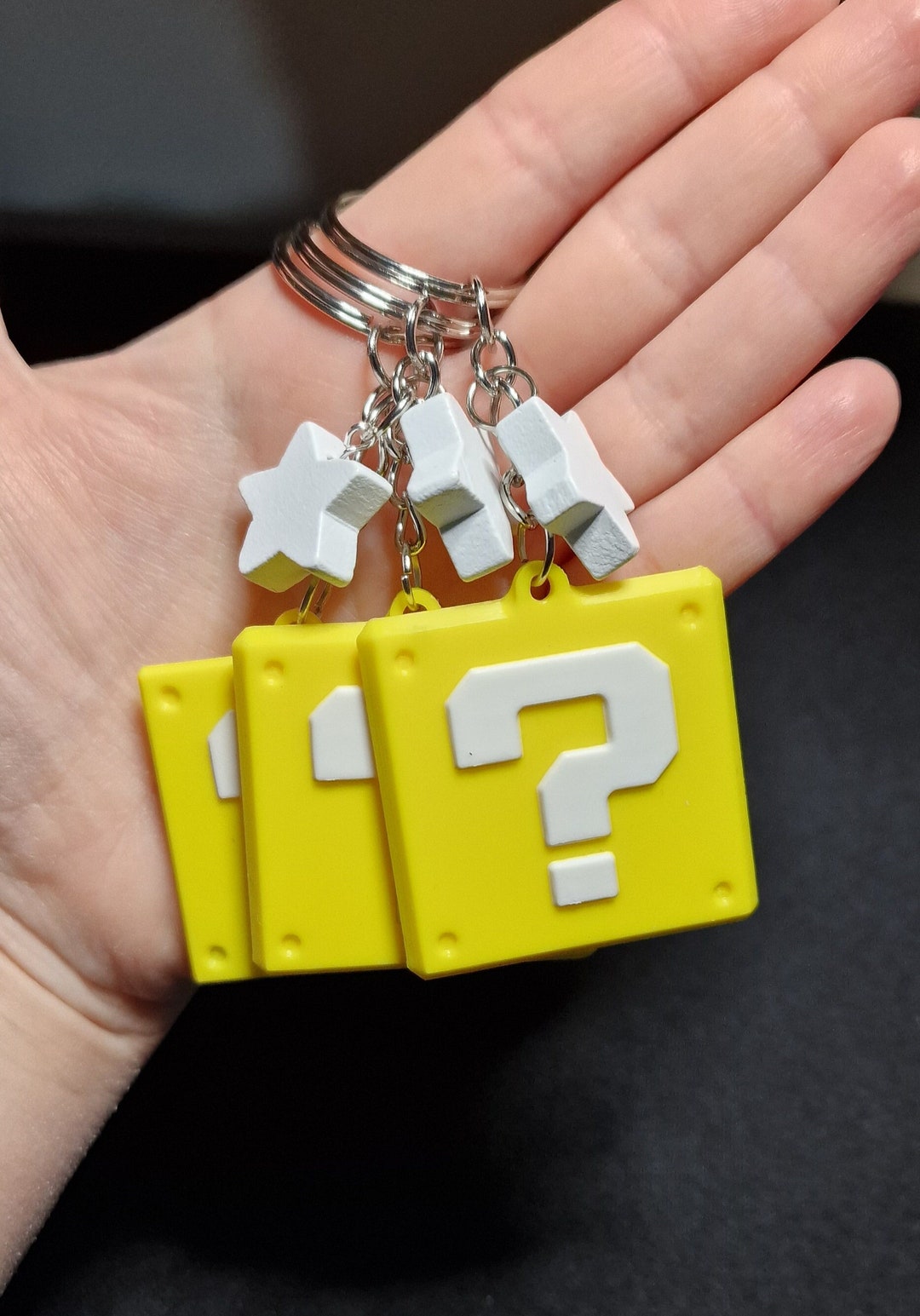 3D Printed Retro Arcade Keychains Question Mark Box, Question Block ...