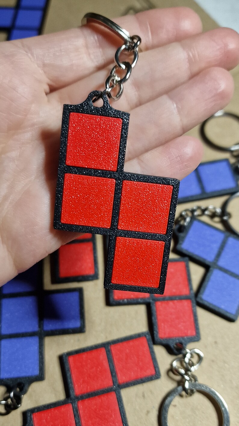 Unique 3D Printed Tetris Keychains Perfect for Video Game Enthusiasts ...