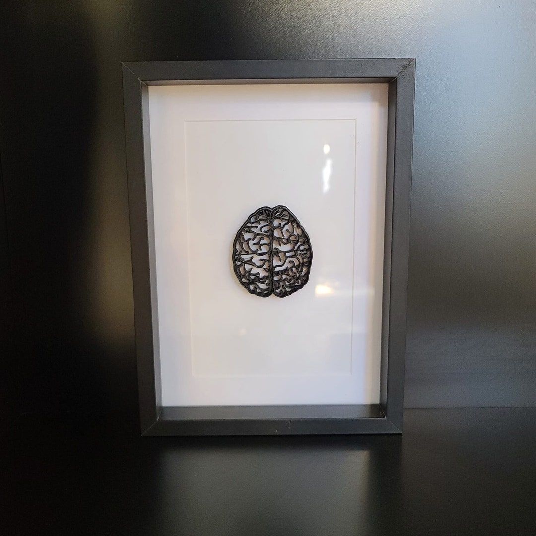 Brain Art, Framed Brain, Brain Model Picture, Psychology Gift, 3d ...