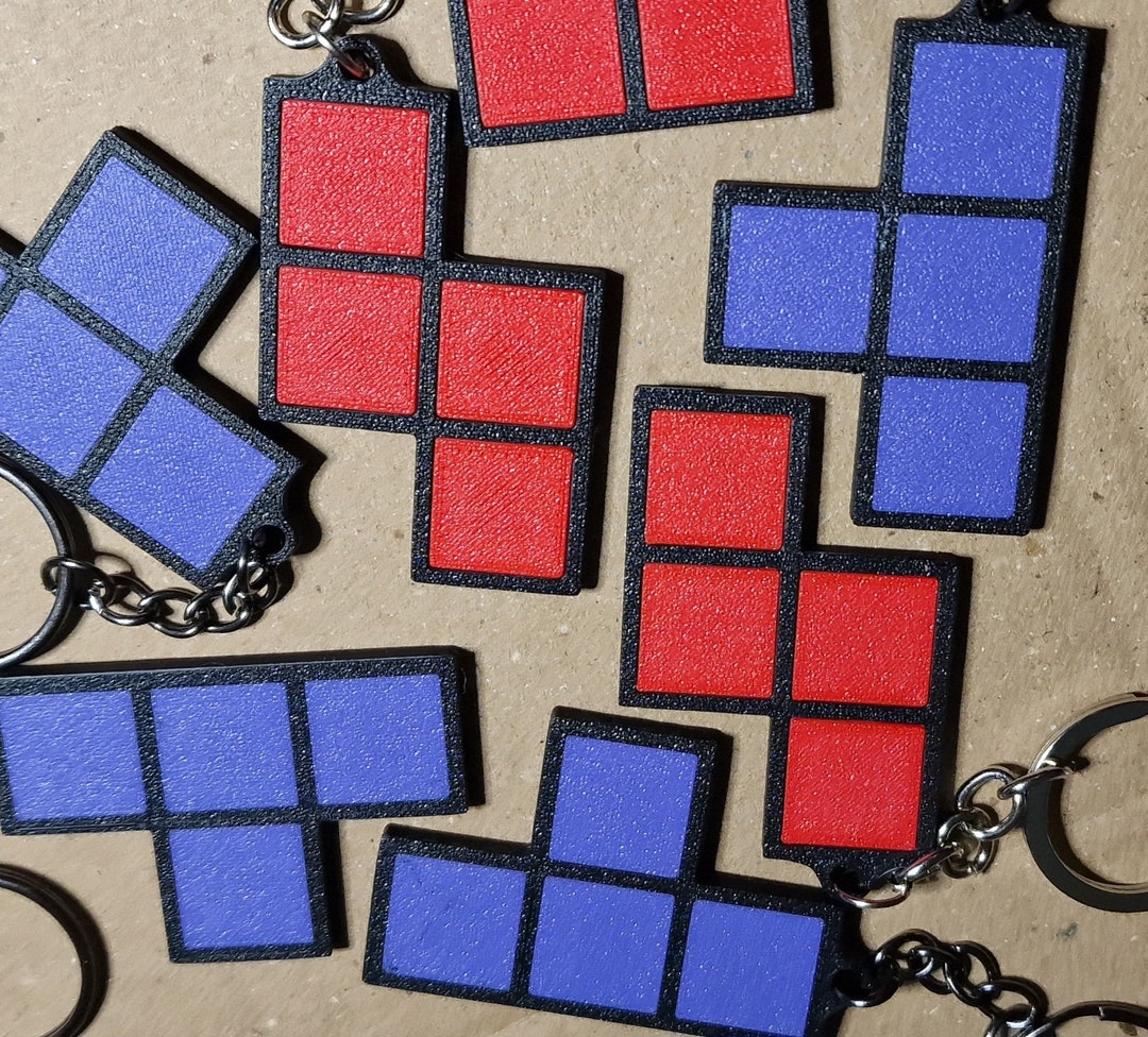 Unique 3D Printed Tetris Keychains Perfect for Video Game Enthusiasts ...