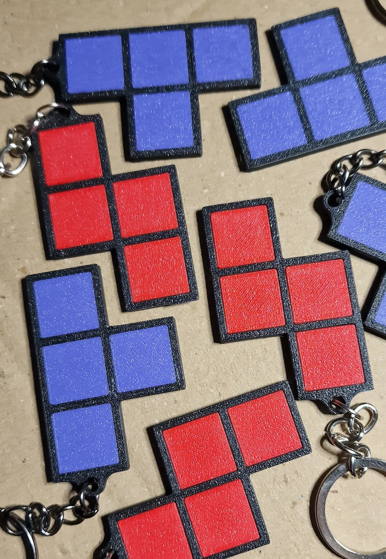 Unique 3D Printed Tetris Keychains Perfect for Video Game Enthusiasts ...