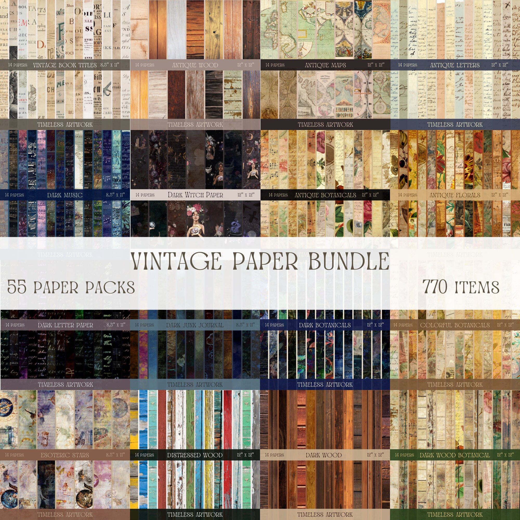 Vintage Paper Bundle, Old Journal Supplies, Old Letters Paper, Antique ...