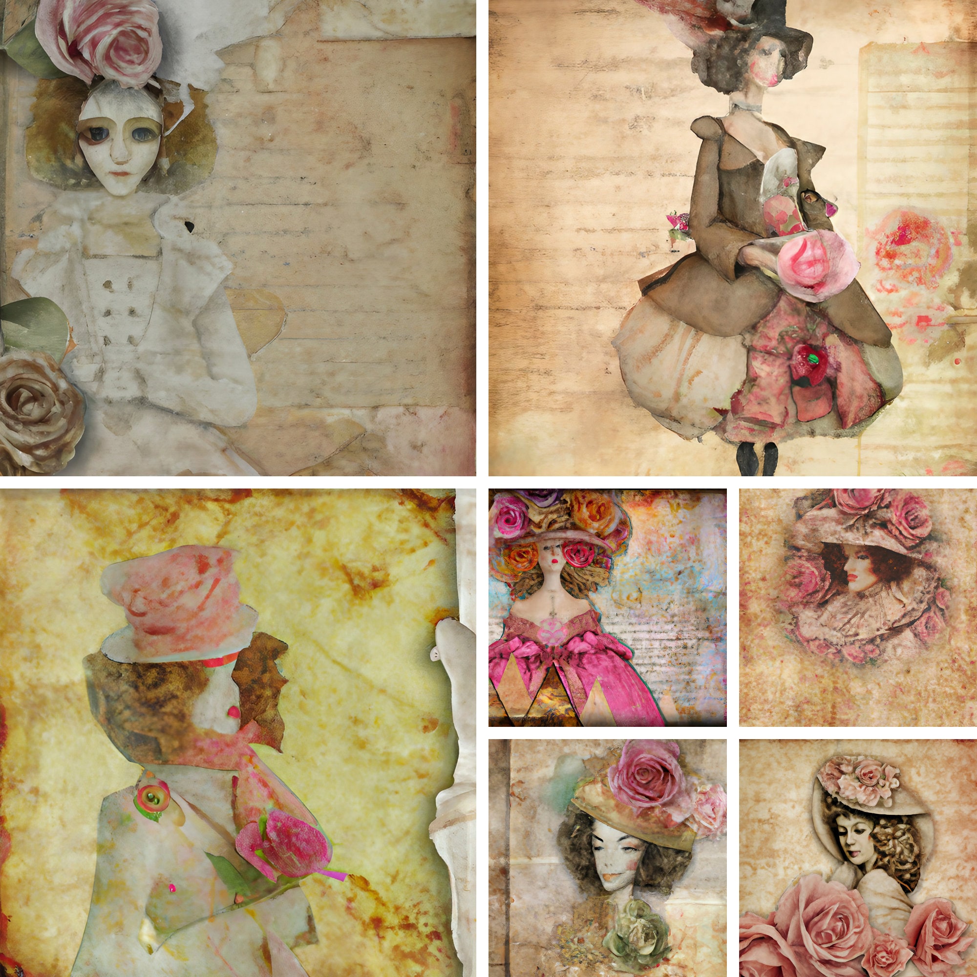 24 Victorian Lady Shabby Chic / Vintage Image / Collage Kit / Shabby ...